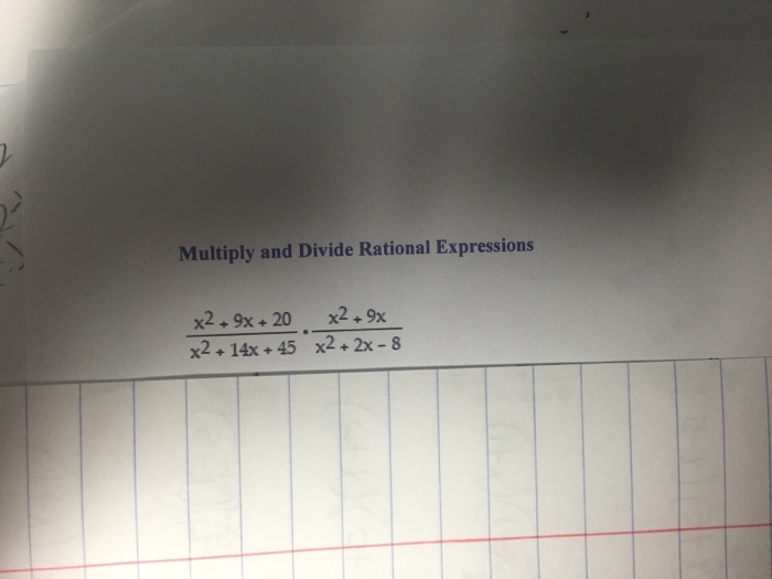 Solved Multiply and Divide Rational Expressions x^2 + 9x + | Chegg.com
