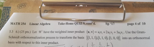 Solved Let R^3 have the weighted inner product (u, v) = u_1 | Chegg.com