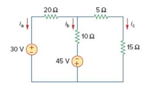 Solved Use mesh analysis to obtain ia, ib, and ic in the | Chegg.com