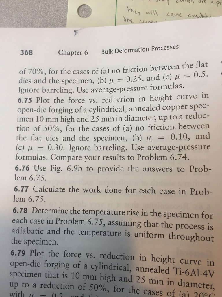 the Chapter 6 Bulk Deformation Processes 368 of 70%, | Chegg.com