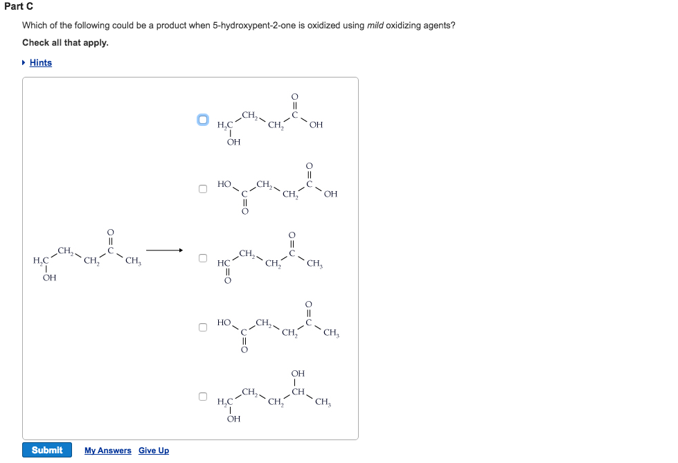 Solved Part C Which of the following could be a product when | Chegg.com