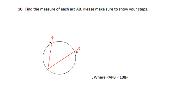 Solved Find the measure of each arc AB. Please make sure to | Chegg.com