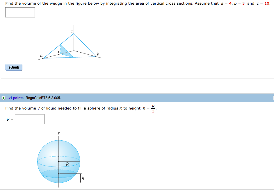 Solved Find the volume of the wedge in the figure below by | Chegg.com