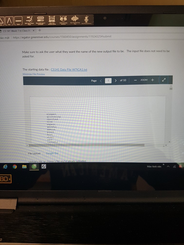 Solved USB 3.1 A CS 141 Week 7 In Class A+ Báo mat | Chegg.com