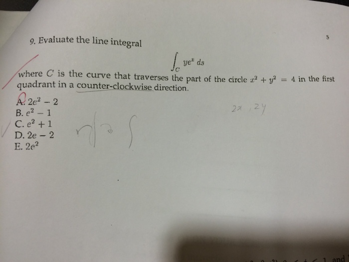 Solved Evaluate the line integral integral_c ye^x ds where | Chegg.com