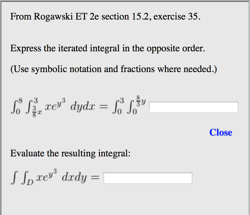 Solved Express the iterated integral in the opposite order. | Chegg.com