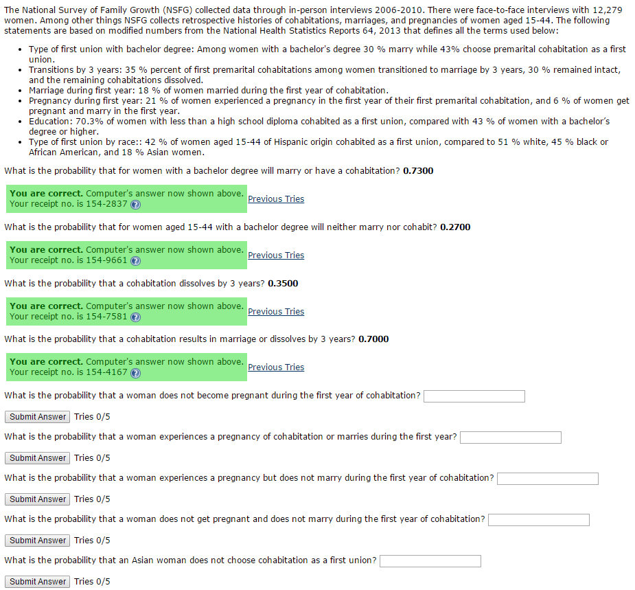 Solved The National Survey of Family Growth (NSFG) collected | Chegg.com