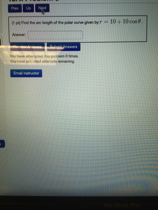 Solved Find the arc length of the polar curve given by r = | Chegg.com