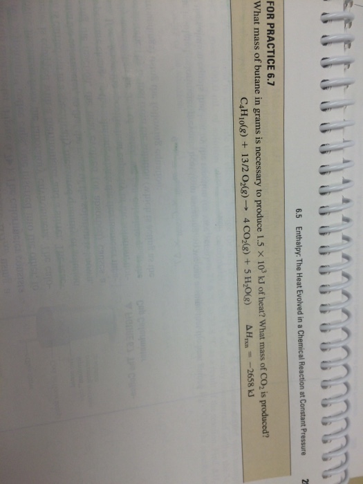 Solved: What Mass Of Butane In Grams Is Necessary To Produ... | Chegg.com