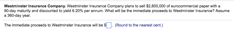 Solved Westminster Insurance Company. Westminster Insurance | Chegg.com