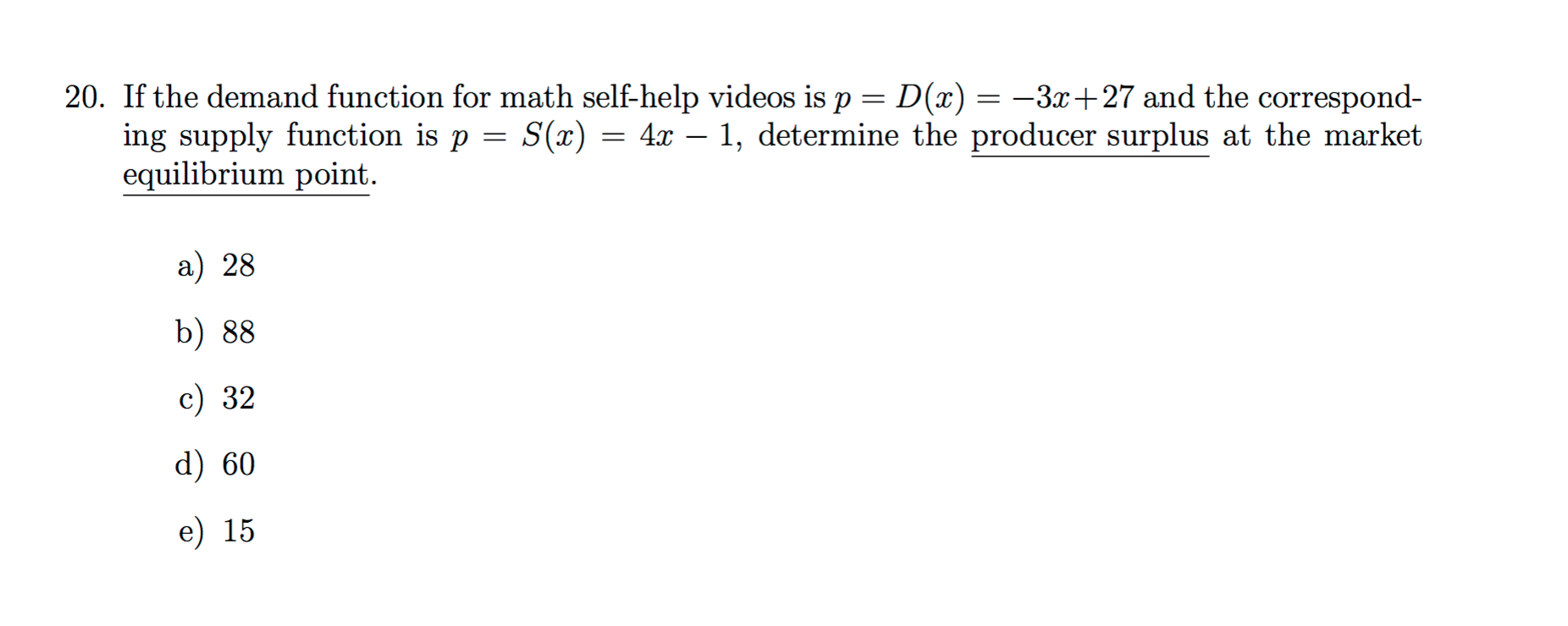 Solved If The Demand Function For Math Self Help Videos Is P 