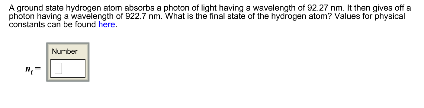 Solved A Ground State Hydrogen Atom Absorbs A Photon Of