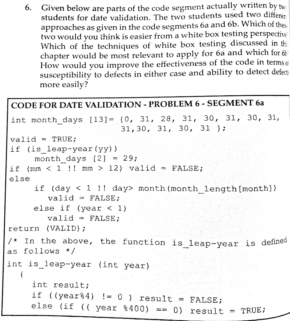 Solved Given below are parts of the code segment actually | Chegg.com