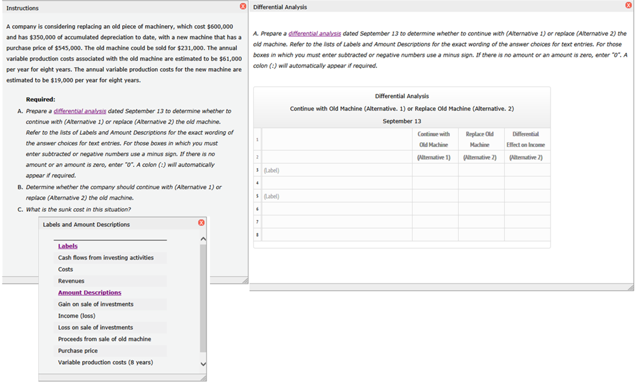 Solved A company is considering replacing an old piece of | Chegg.com