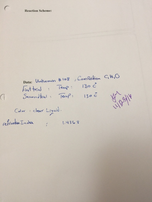 Solved Identification of an unknown compound Please use each | Chegg.com