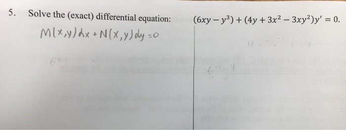 Solved Solve the (exact) differential equation: (6xy - y^3) | Chegg.com