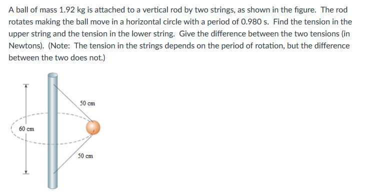 Solved A ball of mass 1.92 kg is attached to a vertical rod | Chegg.com
