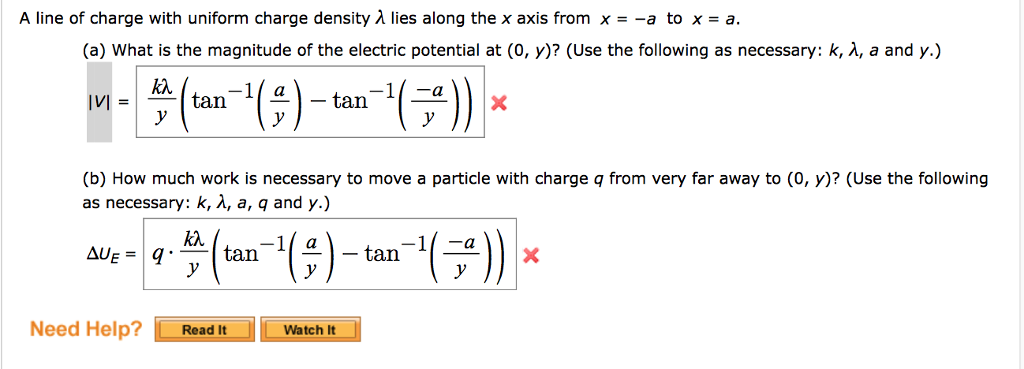 Solved A line of charge with uniform charge density lambda | Chegg.com
