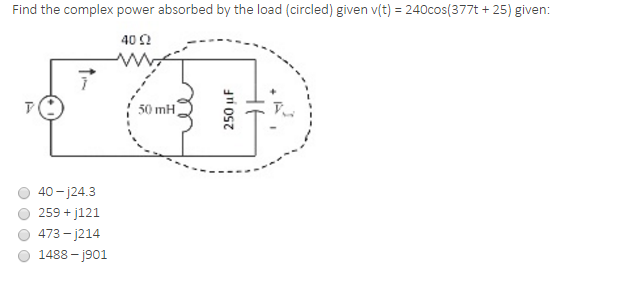 Solved Find the complex power absorbed by the load (circled) | Chegg.com