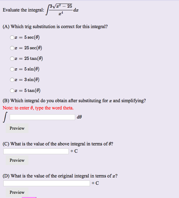 Solved Evaluate The Integral Integral 3 Squareroot X2 9739