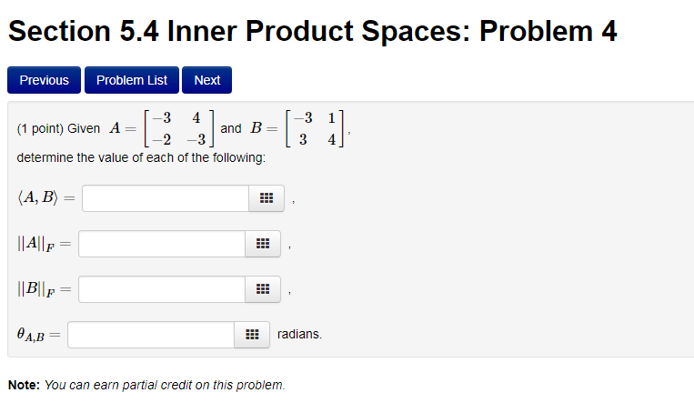 Solved Section 5.4 Inner Product Spaces: Problem 4 PreviouS | Chegg.com