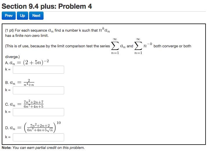 Solved For each sequence a_n find a number k such that | Chegg.com