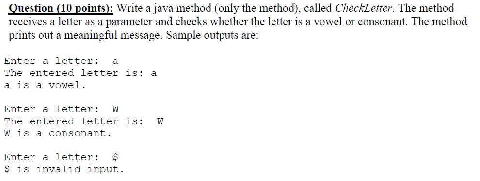 Solved Write a java method (only the method), called | Chegg.com Solved Write a java method (only the method), called | Chegg.com