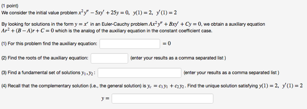 Solved We consider the initial value problem x^2y^'' - 5xy^' | Chegg.com