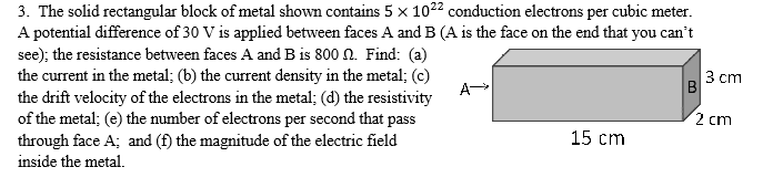 Solved The solid rectangular block of metal shown contains 5 | Chegg.com