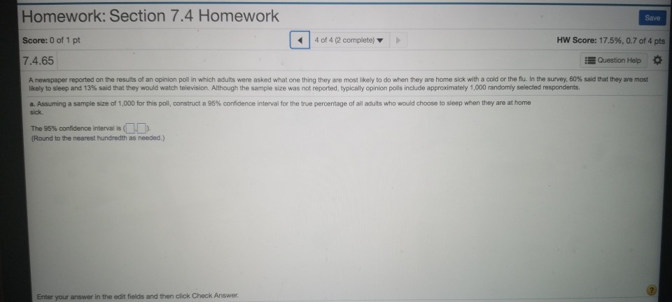 Solved Homework Section 7 4 Homework Score 0 Of 1 Pt