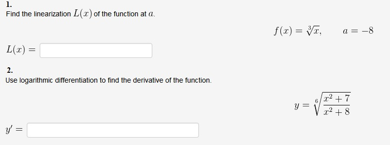 Solved Find The Linearization Lx Of The Function At A 4930