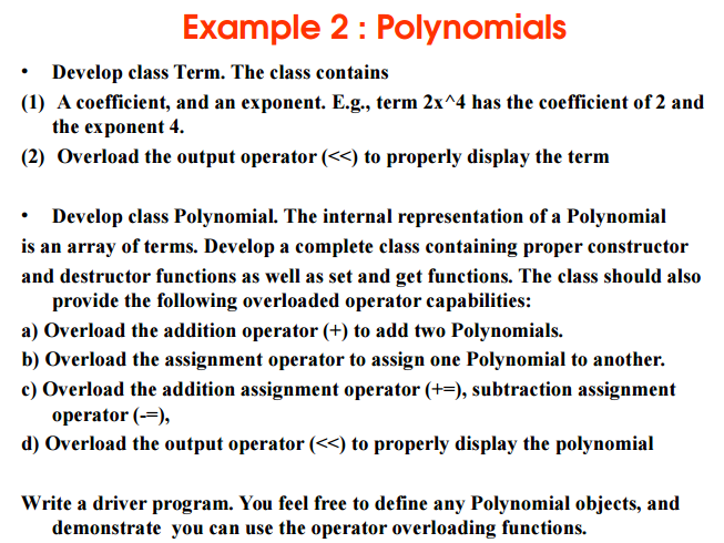 Solved Develop class Term. The class contains A | Chegg.com