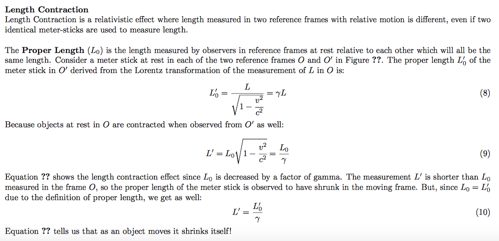 Solved Length Contraction Length Contraction is a | Chegg.com
