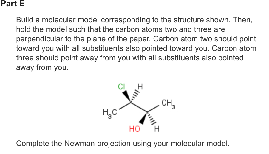 Solved Build a molecular model corresponding to the | Chegg.com