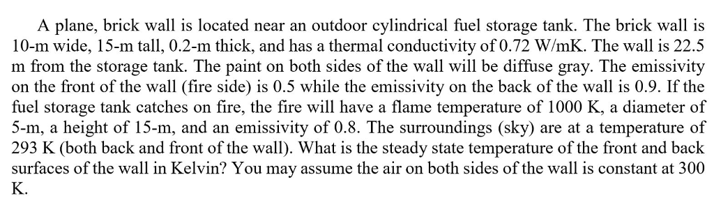 Solved A plane, brick wall is located near an outdoor | Chegg.com