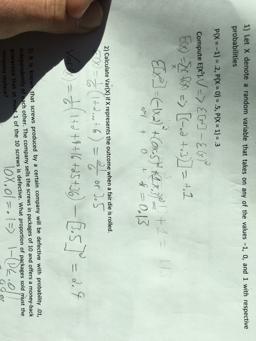 Solved Let X denote a random variable that takes on any of | Chegg.com