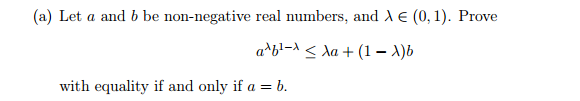 Solved Let a and b be non-negative real numbers, and lambda | Chegg.com