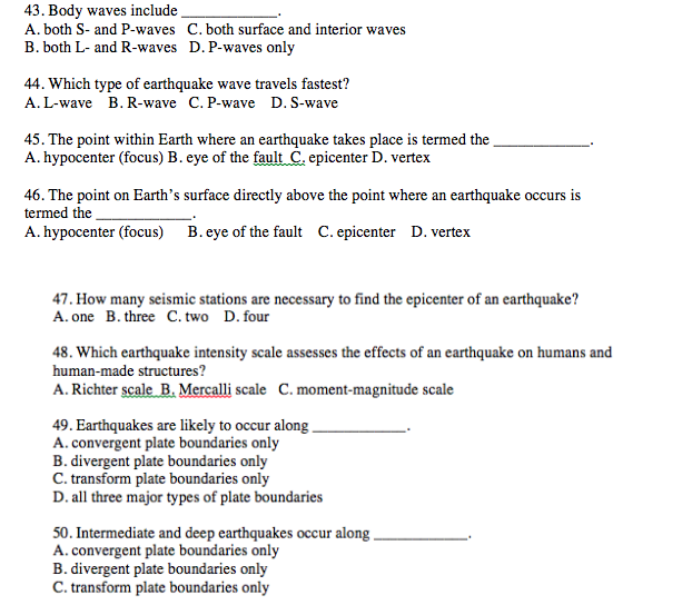 Solved 38. Contact #3 is both a A. conformable contact and | Chegg.com