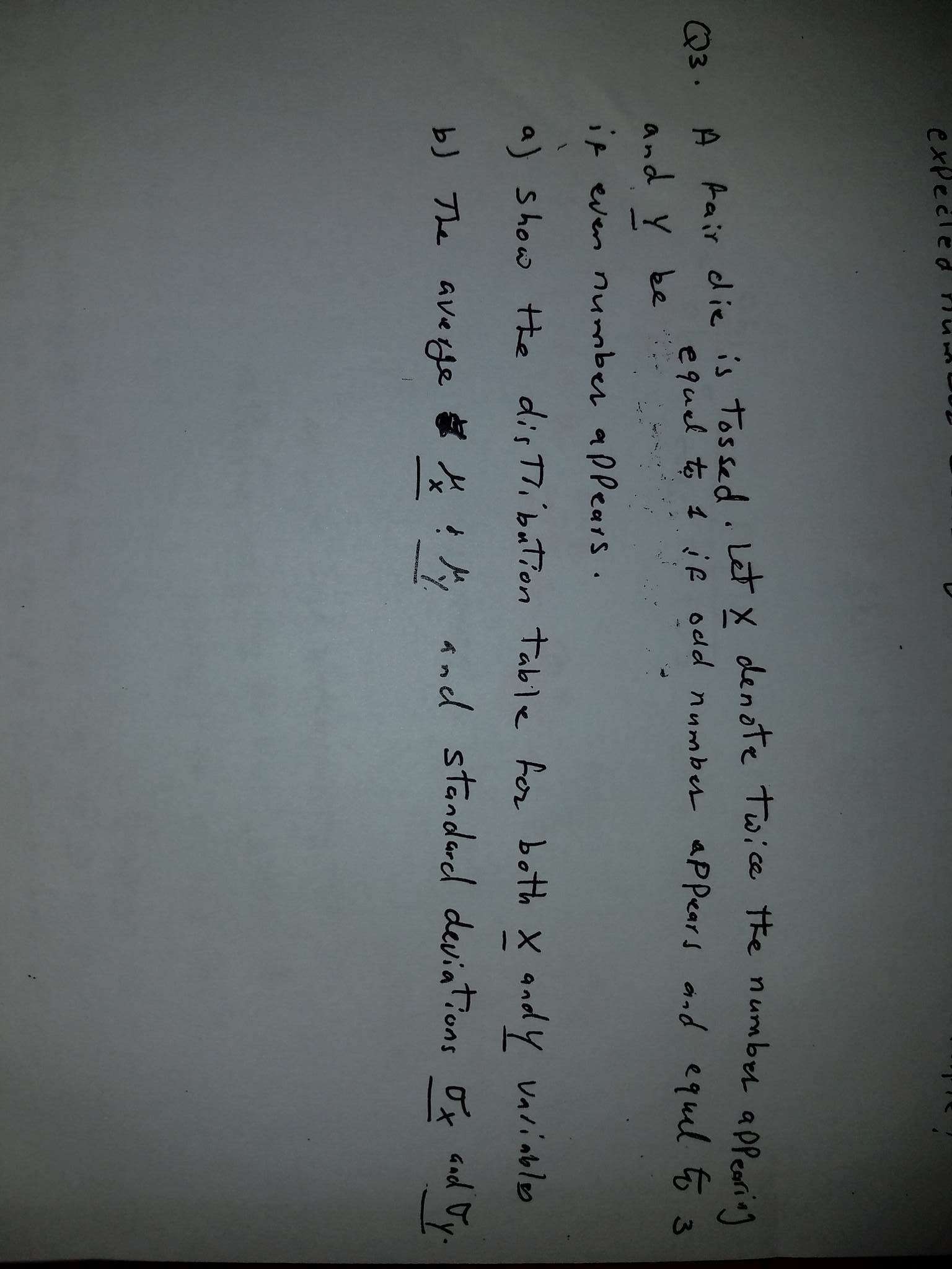 Solved A fair die is tossed Let x denote twice the number | Chegg.com