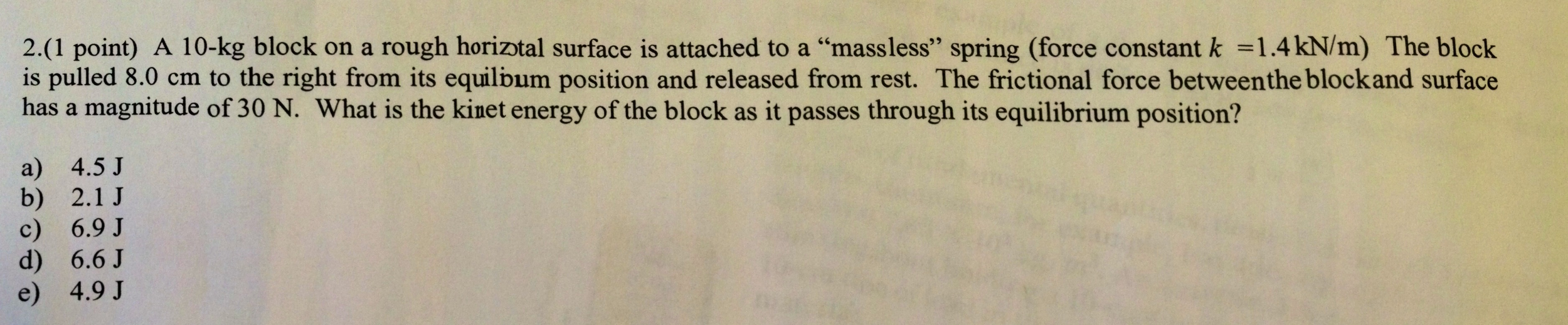 Solved A 10-kg block on a rough horiotal surface is attached | Chegg.com
