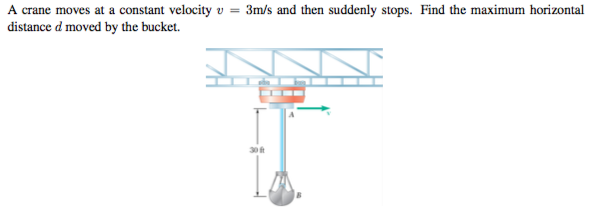 Solved A crane moves at a constant velocity u = 3m/s and | Chegg.com