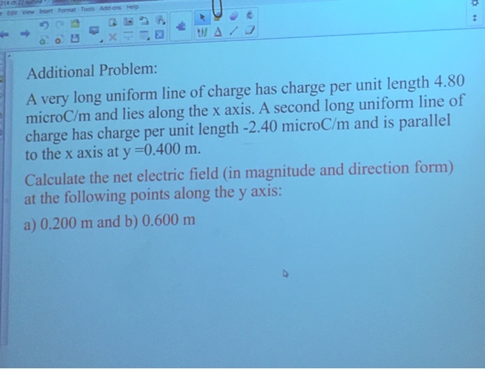 Solved A very long uniform line of charge has charge per | Chegg.com