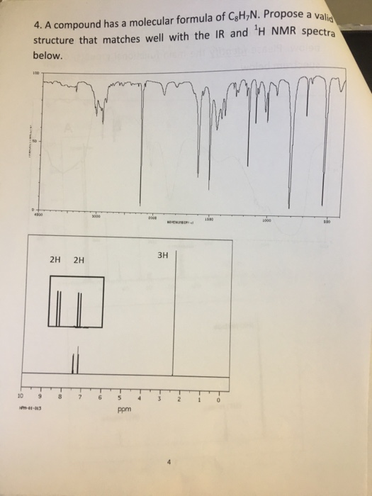 Solved A compound has a molecular formula of C_8 H_7 N. | Chegg.com