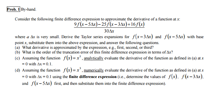 Solved Consider the following finite difference expression | Chegg.com