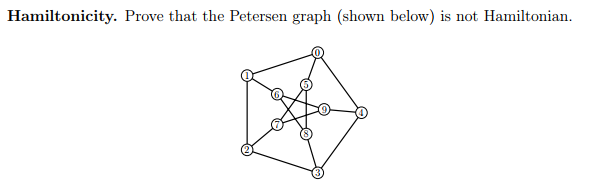 Solved Hamiltonicity. Prove that the Petersen graph (shown | Chegg.com