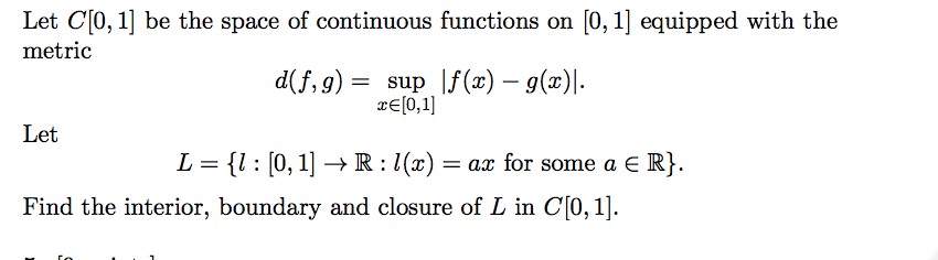 Solved Let C[0, 1] be the space of continuous functions on | Chegg.com