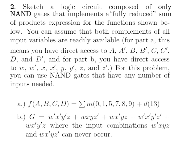 Solved 1. Give the reduced sum of products expression for | Chegg.com