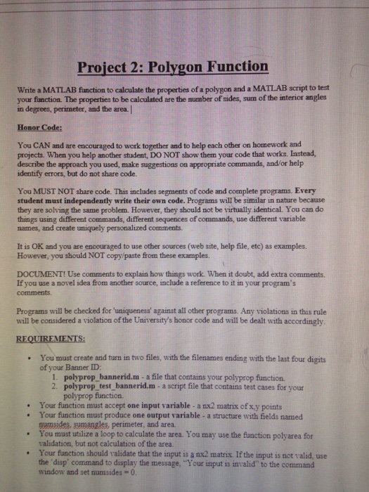 Solved Write a MATLAB function to calculate the properties | Chegg.com