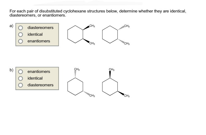 Solved For each pair of disubstituted cyclohexane structures | Chegg.com