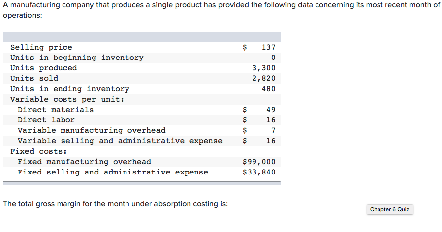 Solved A manufacturing company that produces a single | Chegg.com